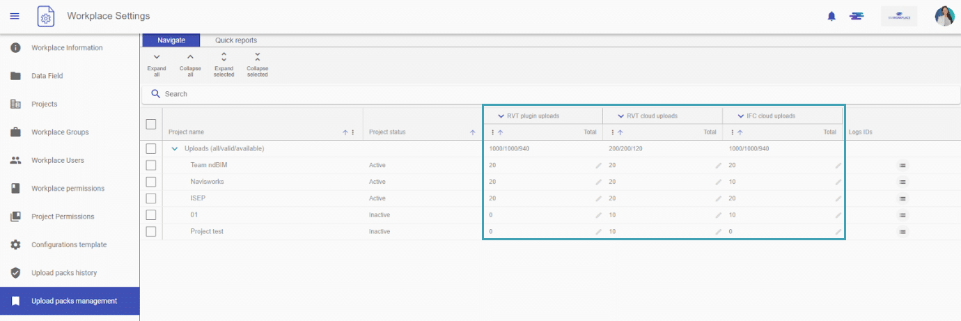 Upload Packs Management | BIMWorkplace